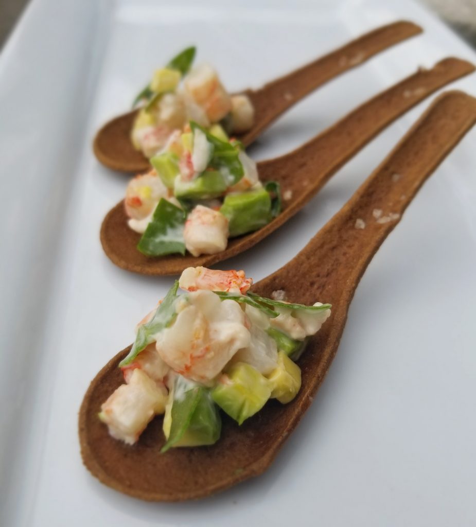 Maine Shrimp Salad With Pretzel Spoons | FlavorFulz